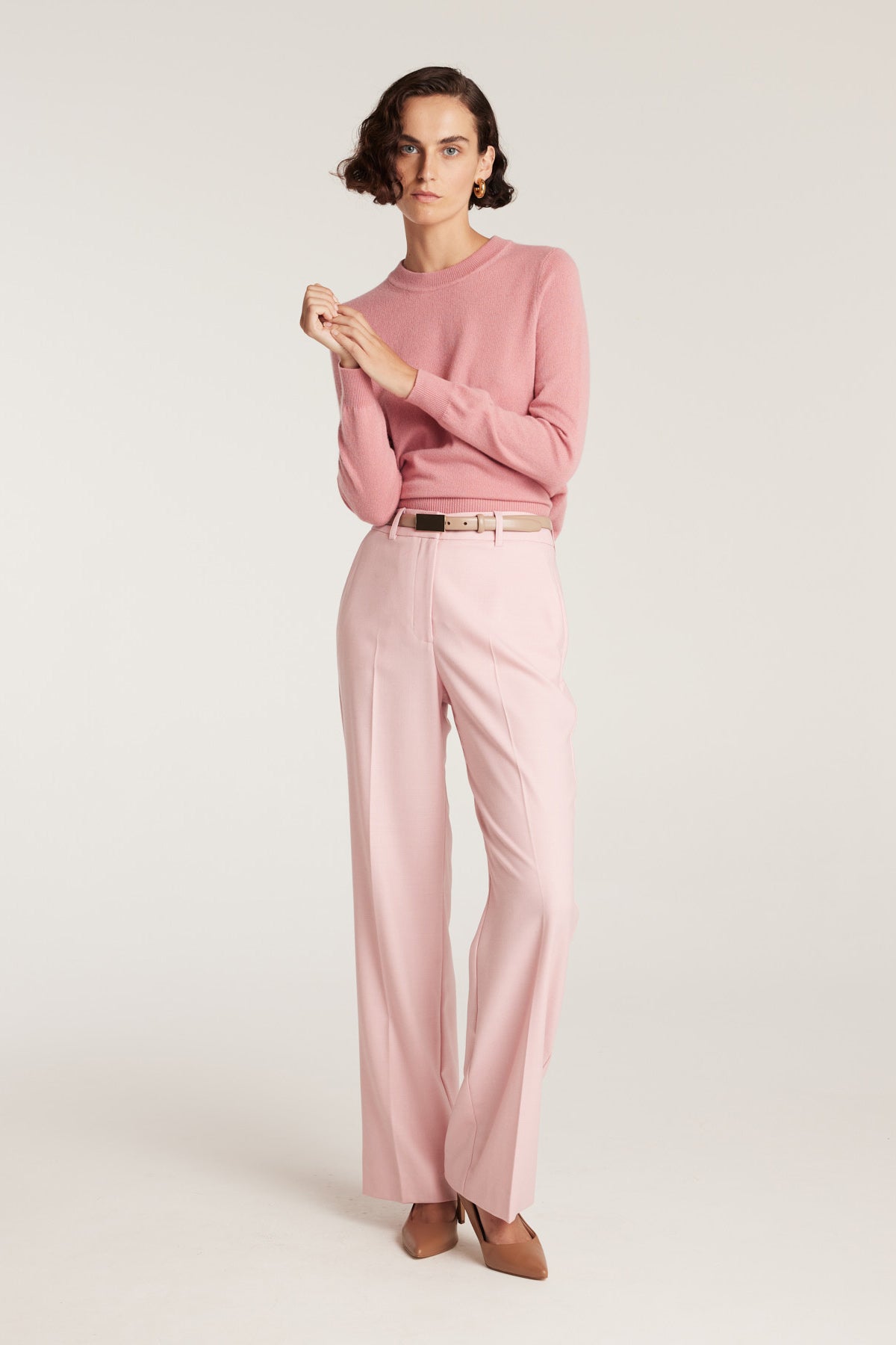 Cashmere Crew Jumper - Powder - Perri Cutten