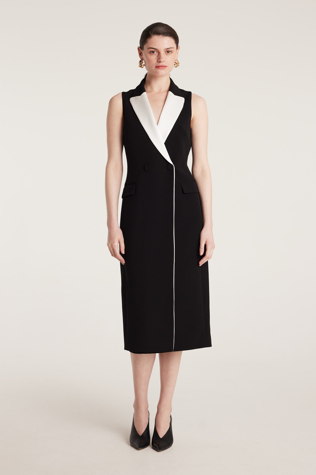 Tuxedo Dress - Black - Perri Cutten